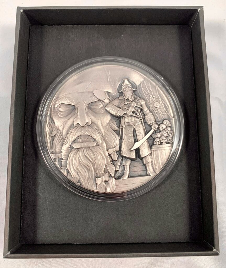 2021 Chad Blackbeard the Pirate 2 oz Silver Coin