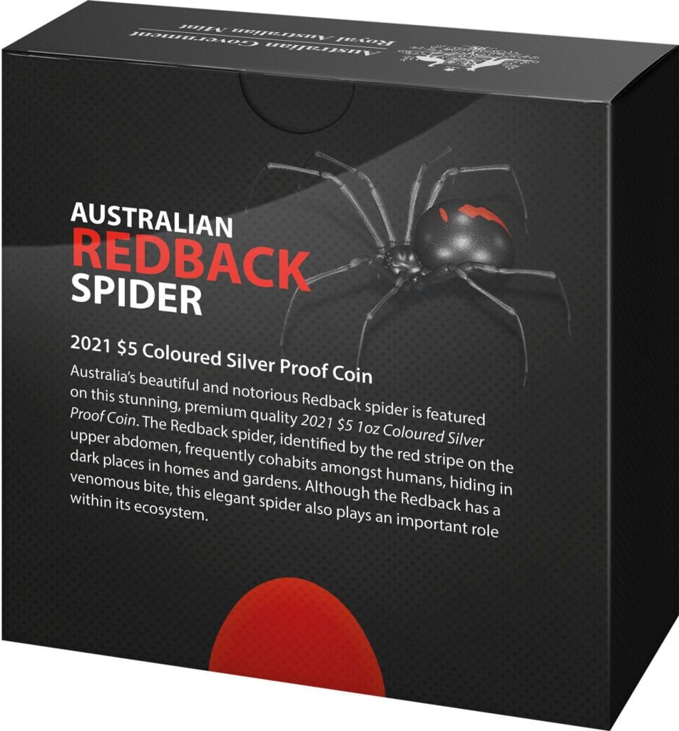 2021 Australia Redback Spider Colorized Proof 1 oz Silver Coin