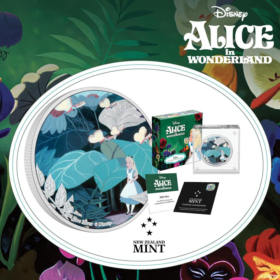 2021 Niue Disney Alice in Wonderland: Alice 1 oz Silver Coin