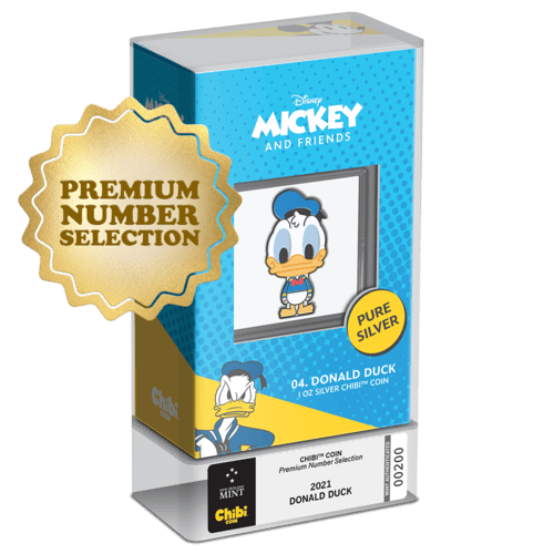 2021 Niue Disney Donald Duck Premium Number 1 oz Silver Chibi Coin ...