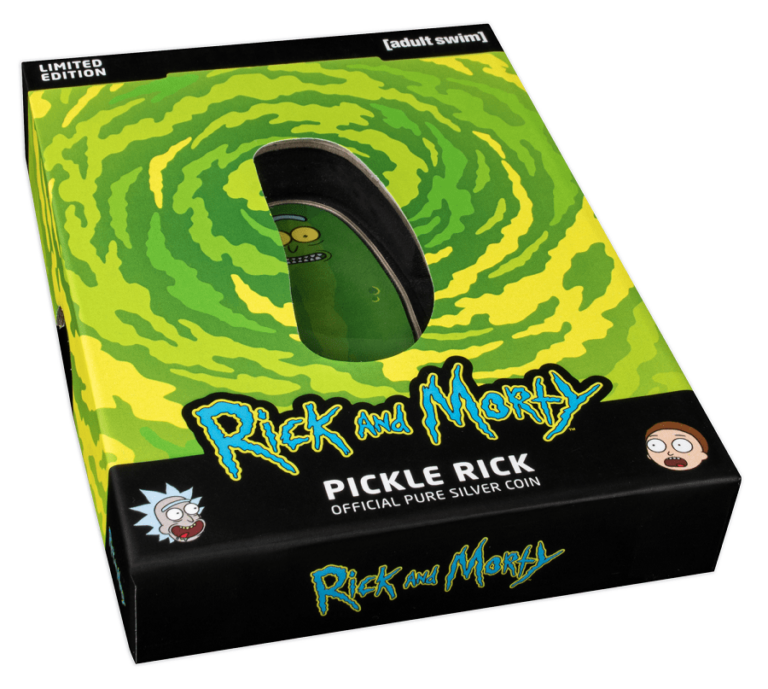 2022 Cook Island Pickle Rick Colored 1oz Silver Coin