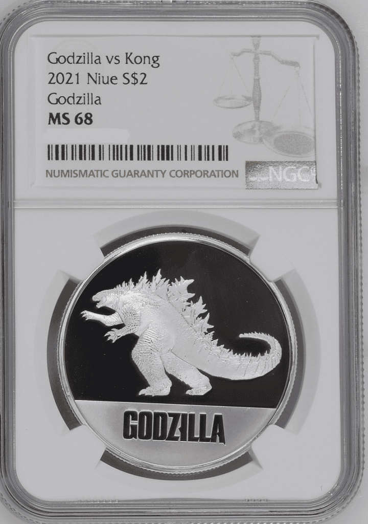2021 Niue Godzilla vs. Kong Godzilla 1oz Silver BU Coin NGC MS 68