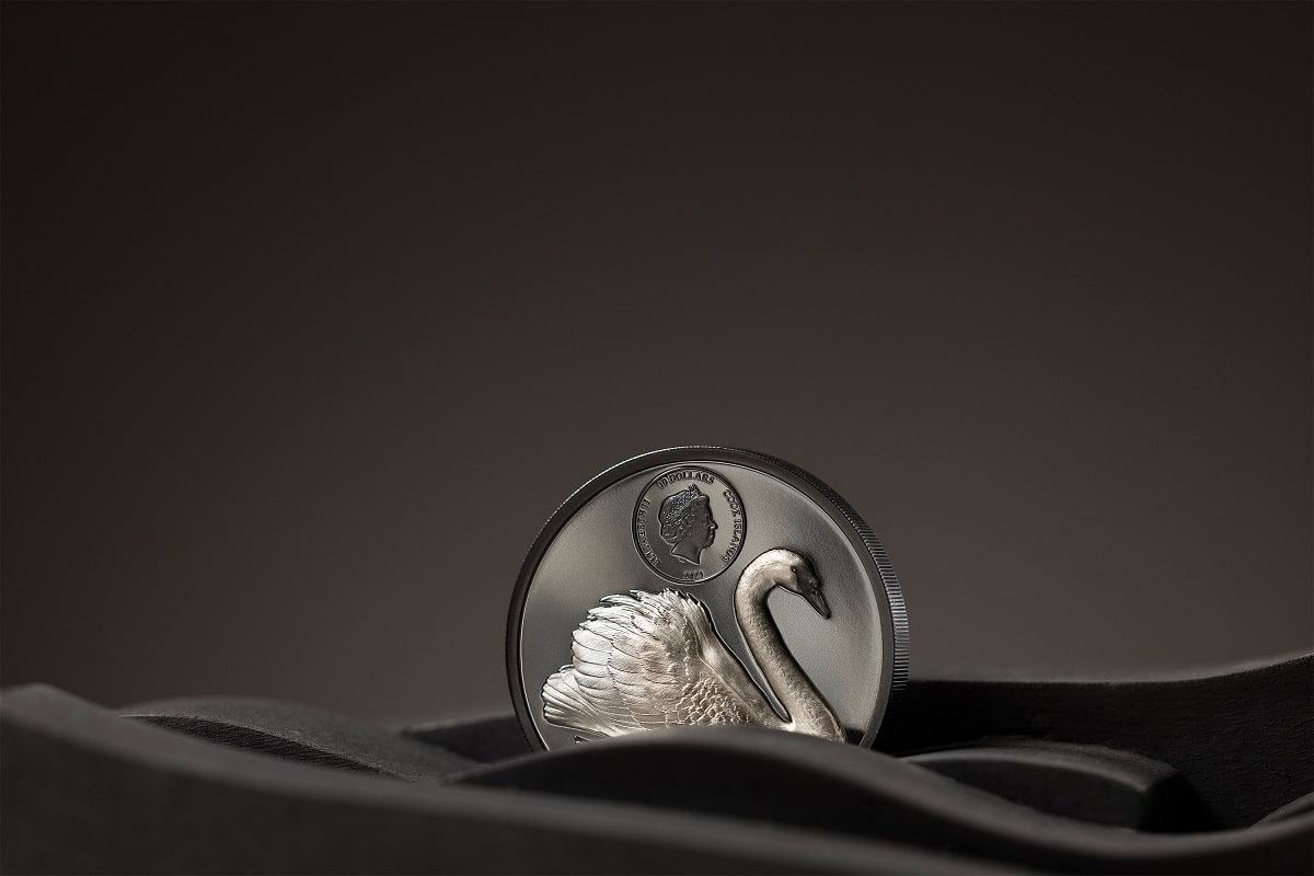 2023 Cook Islands Black Swan 2oz Silver Black Proof Coin