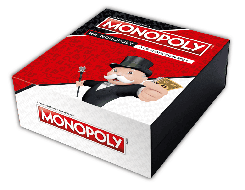 2023 Samoa Hasbro Mr Monopoly 3oz Silver Proof-Like Shaped Coin