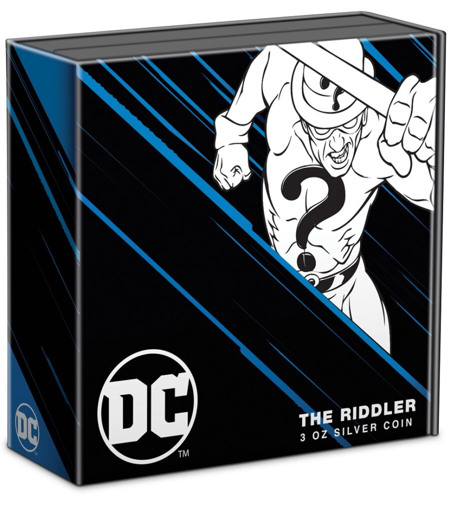 2023 Niue DC Villains The Riddler 3 oz Silver Colorized Proof Coin