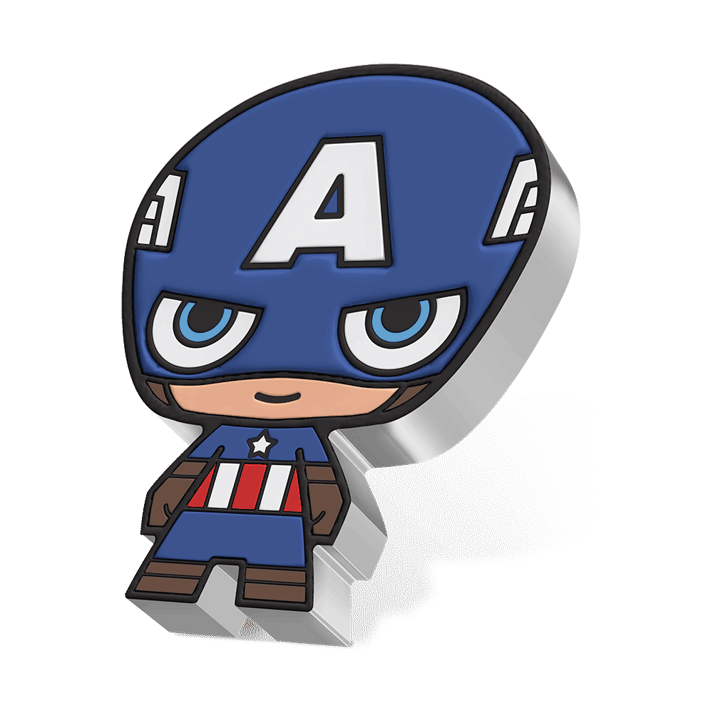 2023 Niue Marvel Captain America 1oz Silver Colorized Proof Chibi Coin