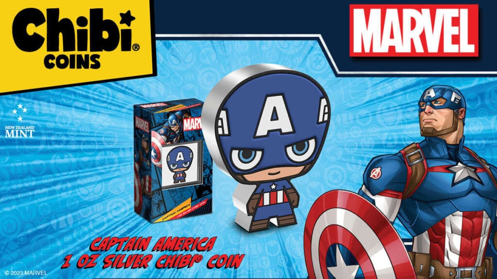 2023 Niue Marvel Captain America 1oz Silver Colorized Proof Chibi Coin