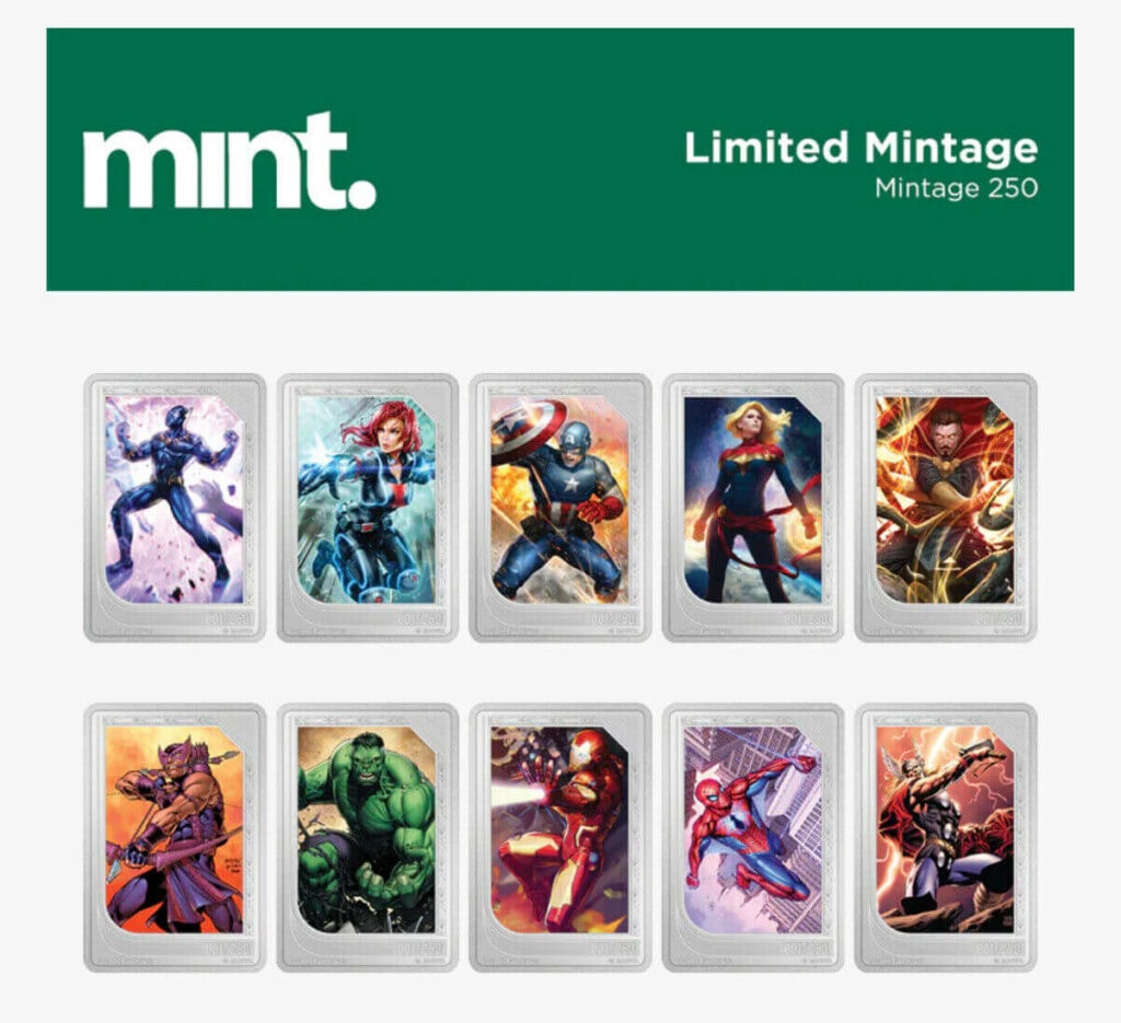 2023 Niue Marvel Mint Trading Coins 2 x 1oz Silver Opened Set