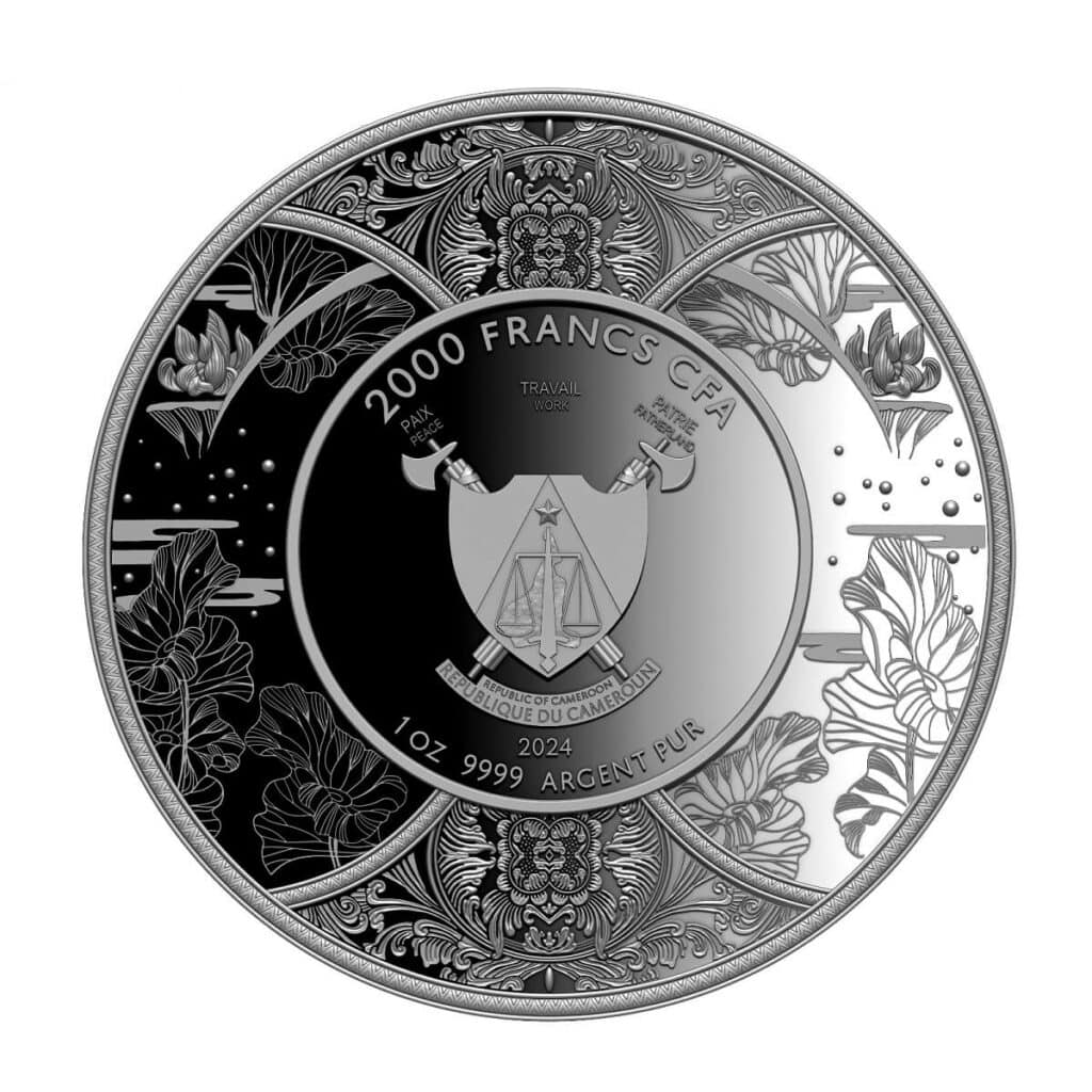 2024 Cameroon Hindu Goddess Durga 1oz Silver High Relief BU Coin