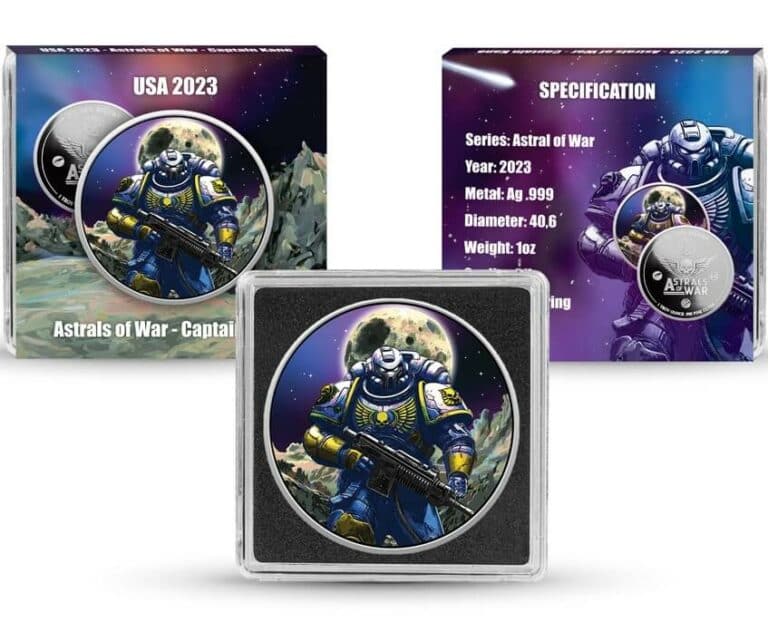 2023 Astrals of War Space Marine Captain Kane 1 oz Silver Coin
