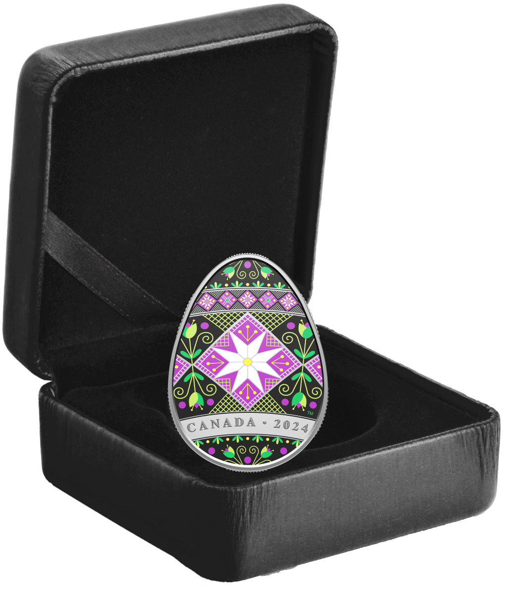 2024 Canada Ukrainian Pysanka Egg 1 oz Silver Colorized Proof Coin