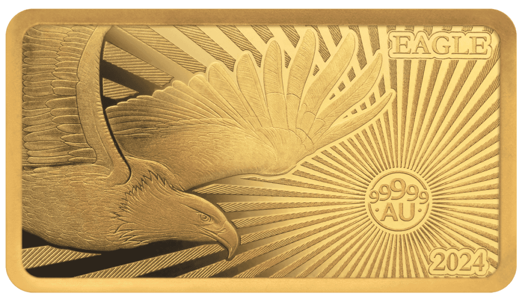 2024 Solomon Islands World's Purest Bullion Eagle 1/100 oz Proof Gold Bar