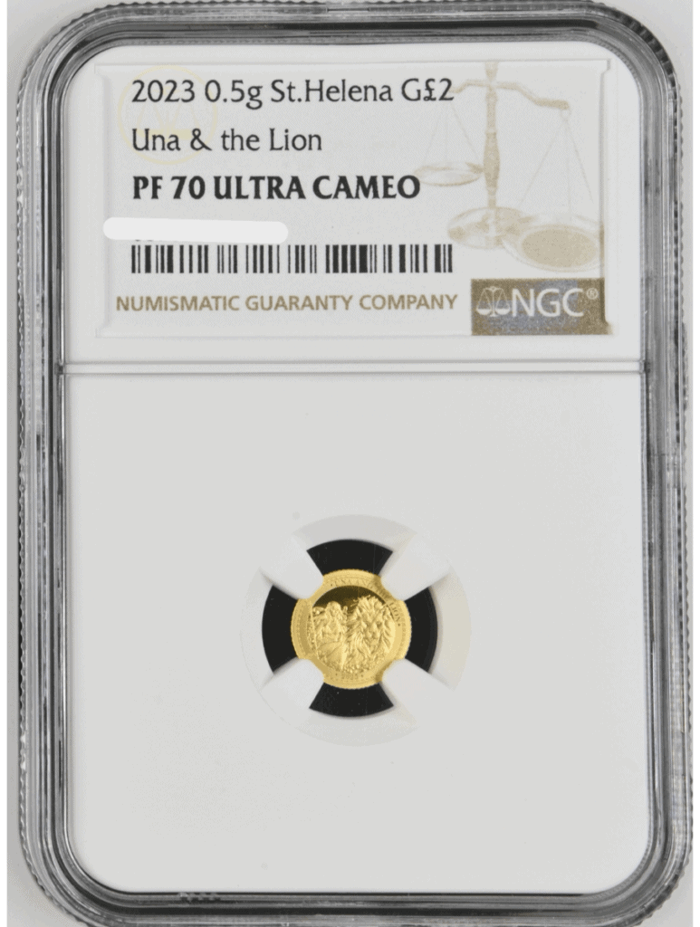 2023 St. Helena Una and The Lion 1/2 Gram Gold Coin NGC PF 70 UCAM ...