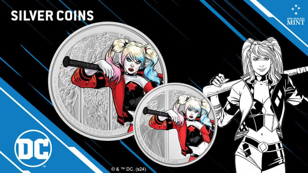 2024 Niue DC Villains Harley Quinn 3 oz Silver Colorized Proof Coin