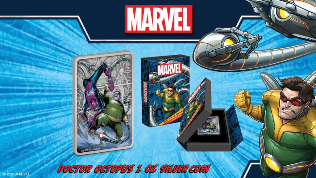 2024 Niue Marvel Spiderman Villains Doctor Octopus 1oz Silver Coin