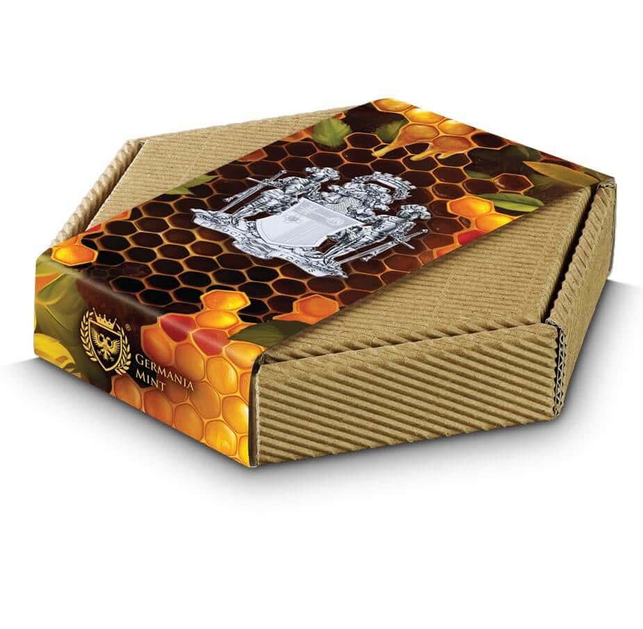 2024 Malta Maltese Bee 2 oz Silver High Relief Gilded Ruthenium Plated Coin