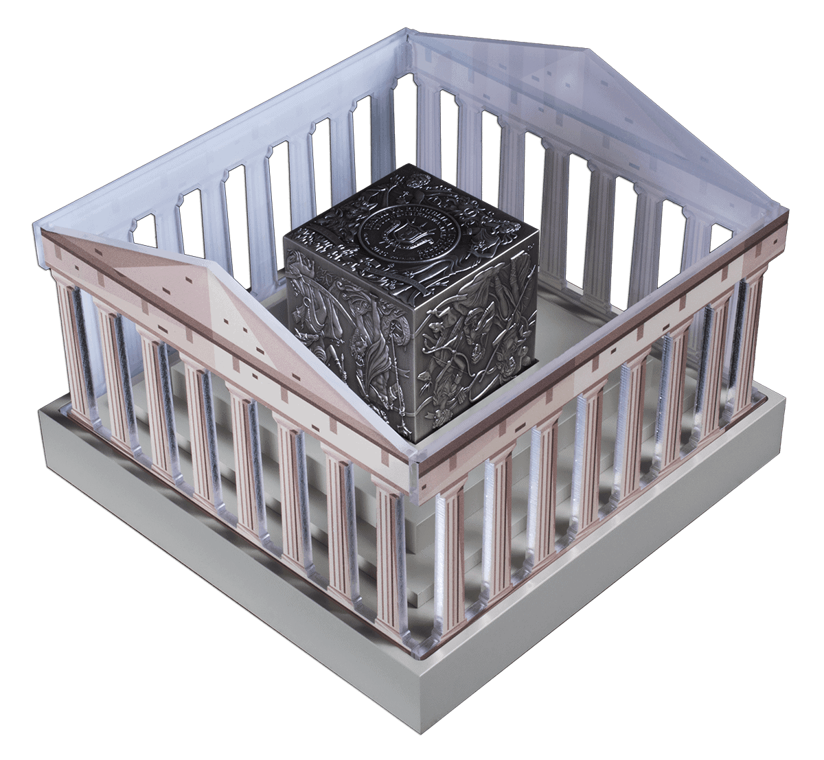 2025 Burundi Greek Gods Cube 1 Kilo Silver Shaped Antiqued Coin