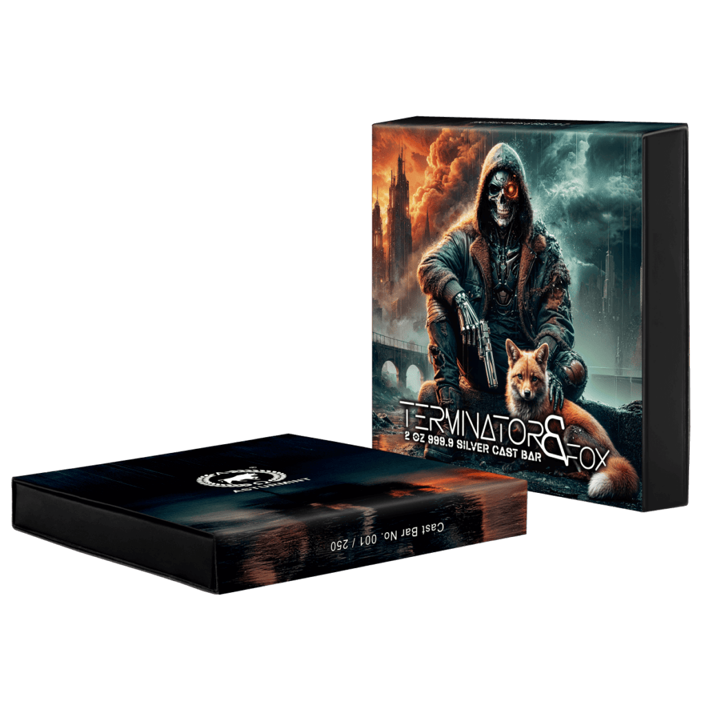 2025 Terminator and Fox 2 oz Silver Colorized Premium Cast Bar