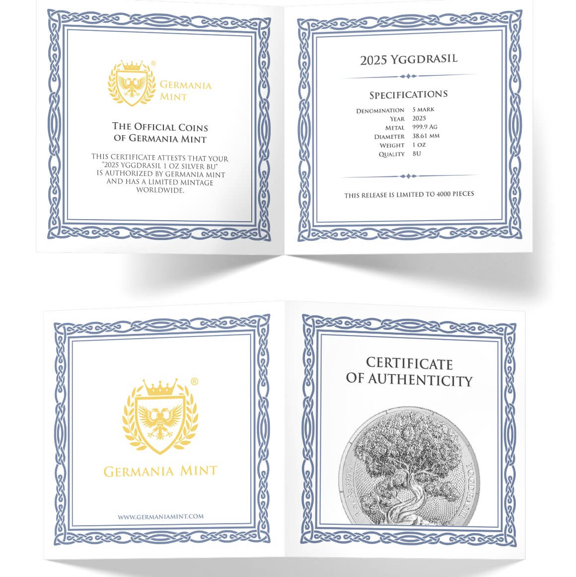 2025 Germania Mythical Forest Yggdrasil 1 oz Silver BU Coin