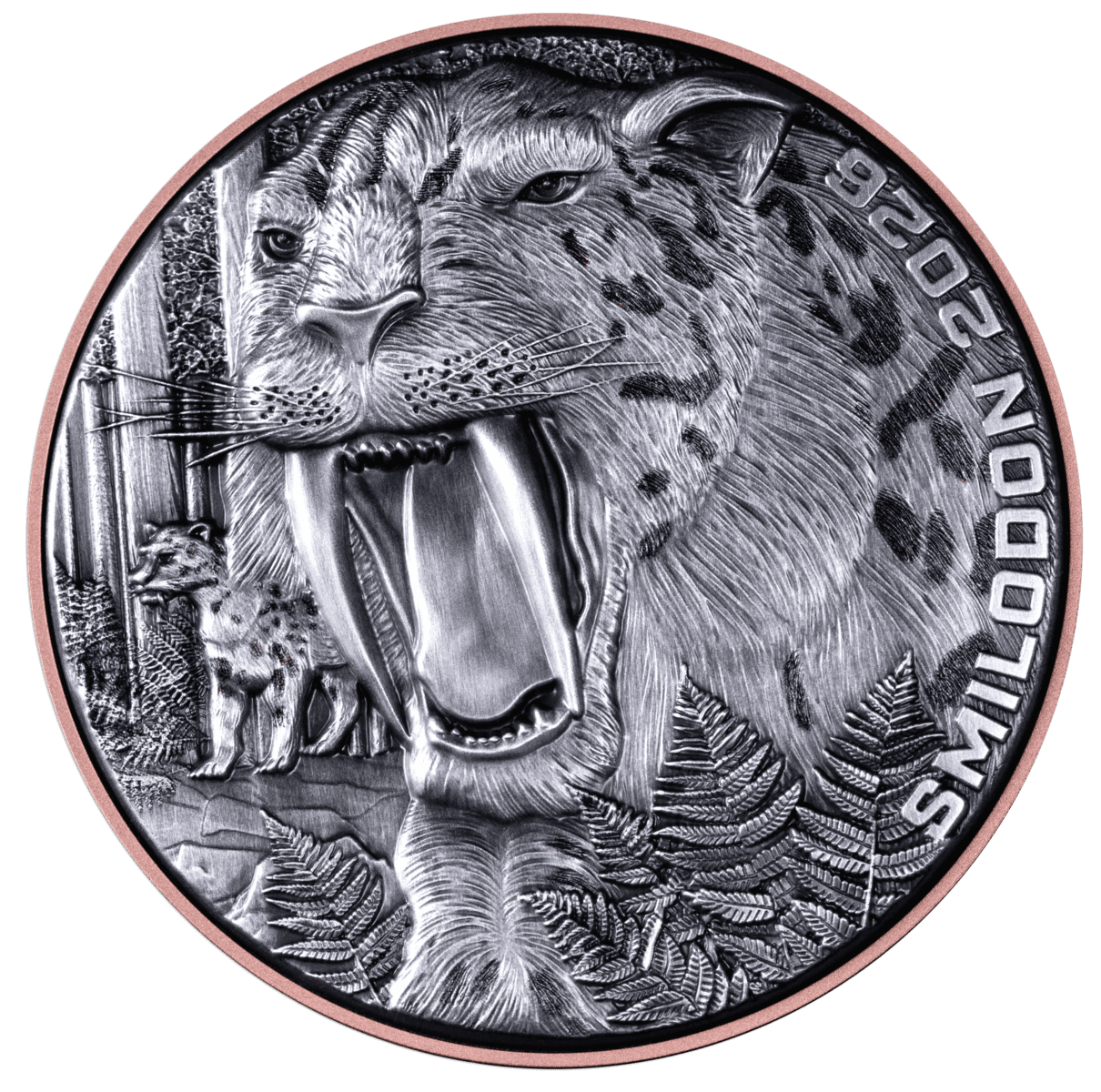 2026 Vanuatu Double Silver Giant Smilodon Coin w/ Copper Core