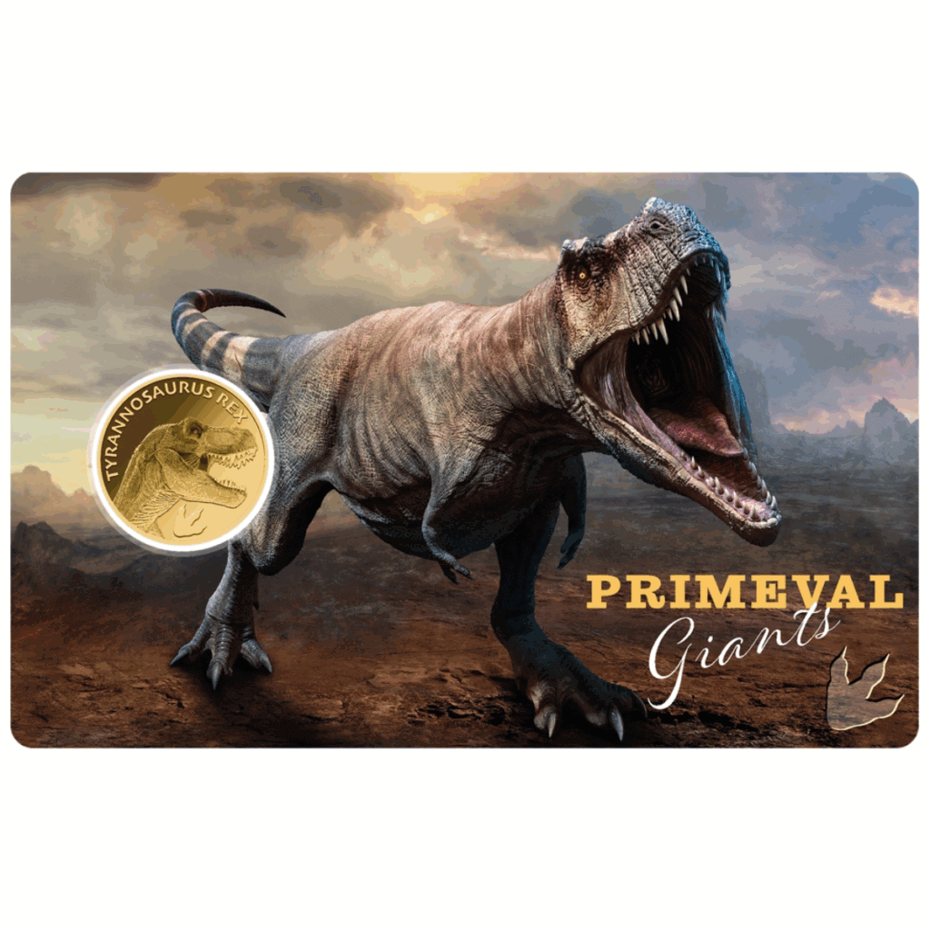 2023 Chad Tyrannosaurus Rex 1/1000 oz Gold Coin in Assay Card