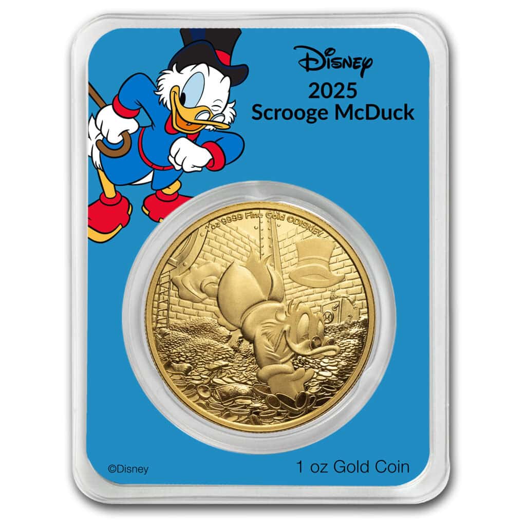 2025 Niue Disney Scrooge McDuck 1 oz Gold Bullion Coin in/TEP