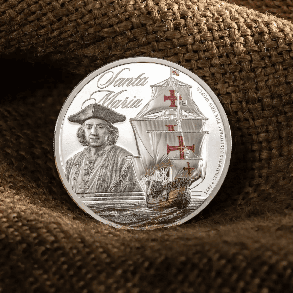 2026 Cook Islands Legends Santa Maria 1 oz Silver Coin