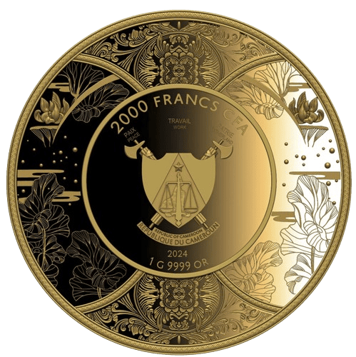 2024 Cameroon Durga 1 Gram Gold Proof-Like Coin