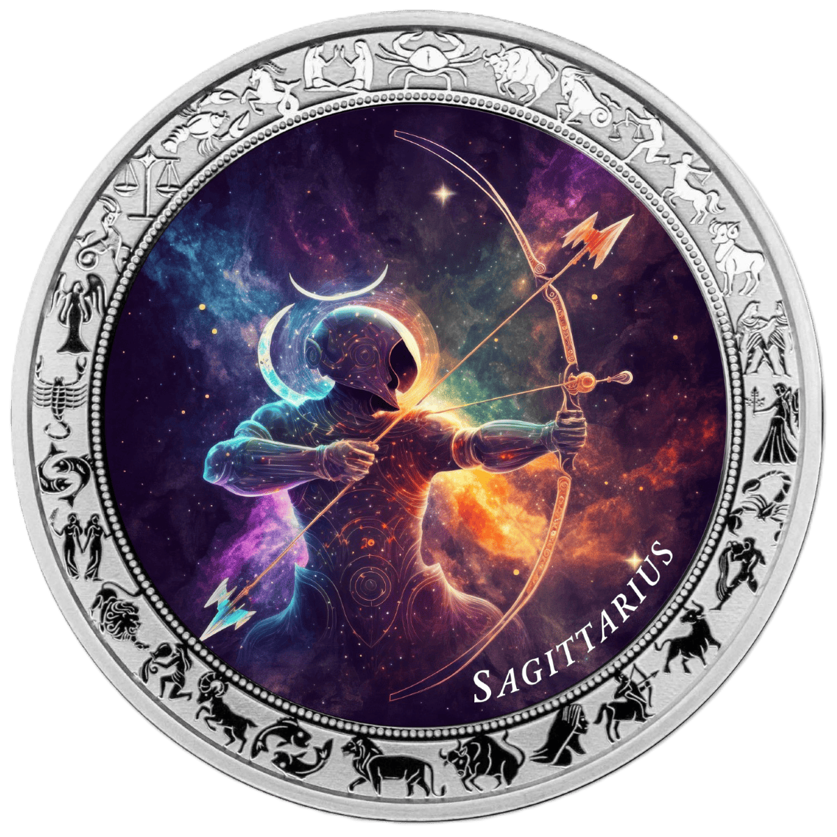 2025 Ghana Zodiac Sagittarius Space 1 Oz Silver Proof Coin