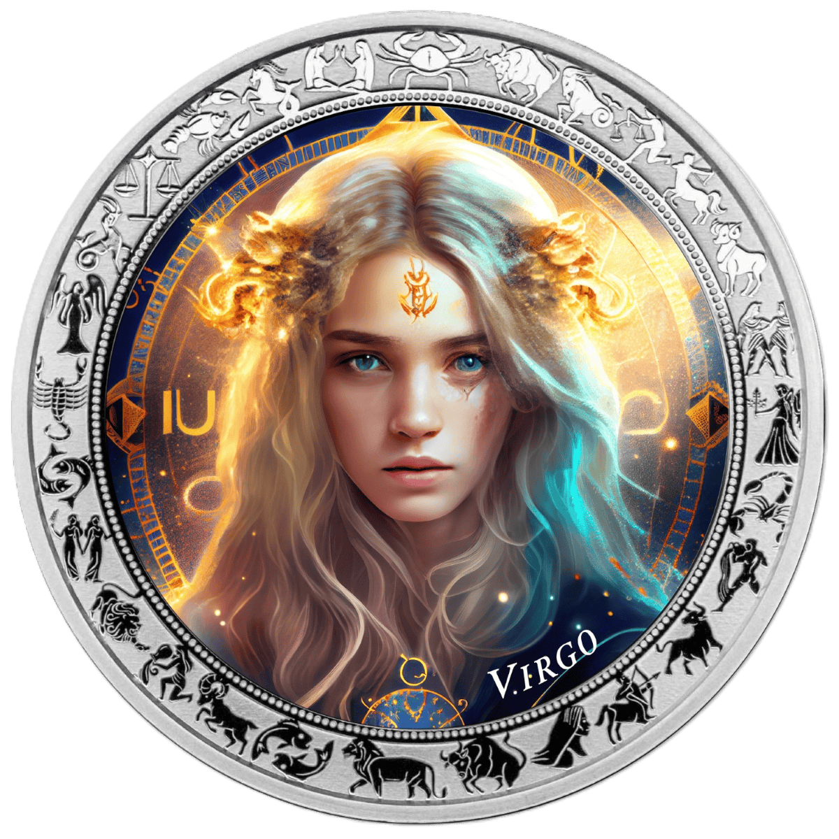 2025 Ghana Zodiac Virgo Space 1 oz Silver Colorized Proof Coin