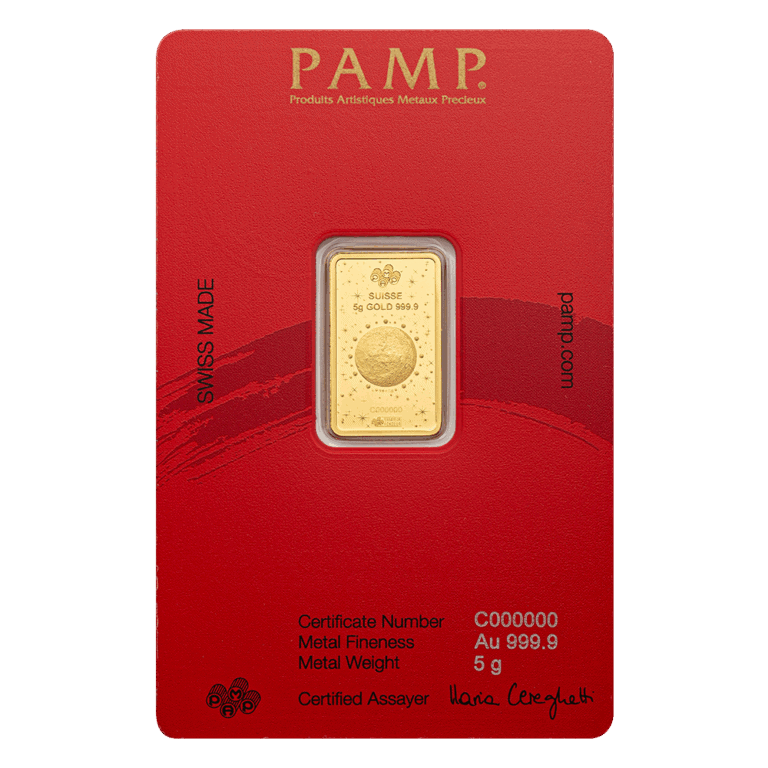 2026 PAMP Lunar Legends 1000 Mile Horse 5 Gram Gold Bar