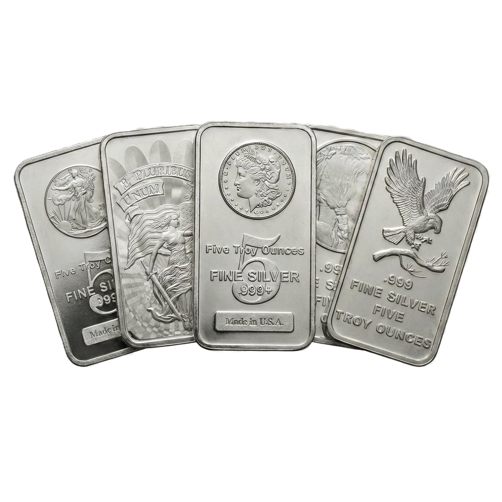 5 oz Generic Silver Bar - Secondary Market, Design Our Choice