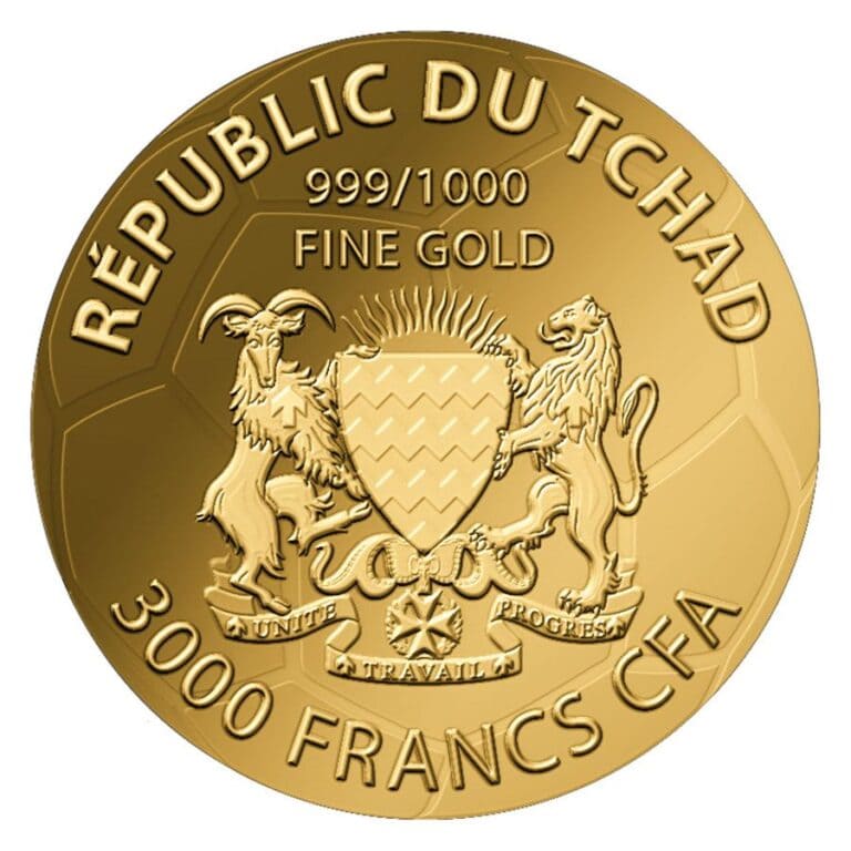 Chad Sport Icons Football England 1/1000 oz Gold Proof-Like Coin